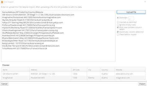 Csv Import Documentation