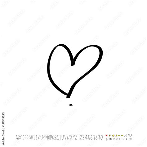 하트 무늬 손으로 그린 하트 스케치 Stock Vector Adobe Stock