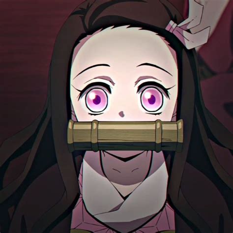 A Woman With Long Hair And Pink Eyes Holding A Bamboo Stick In Front Of Her Face