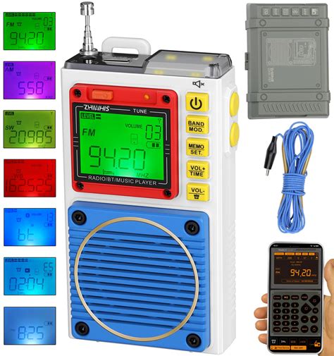 Zhiwhis Shortwave Radio Portable Weather Radios With 7 Backlight