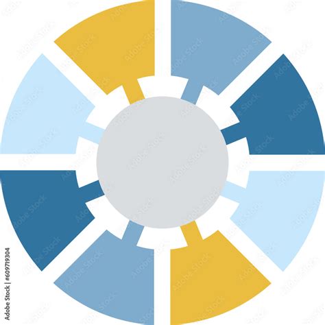 Infographic Pie Flow Chart Diagram With Sections Stock Vector Adobe Stock