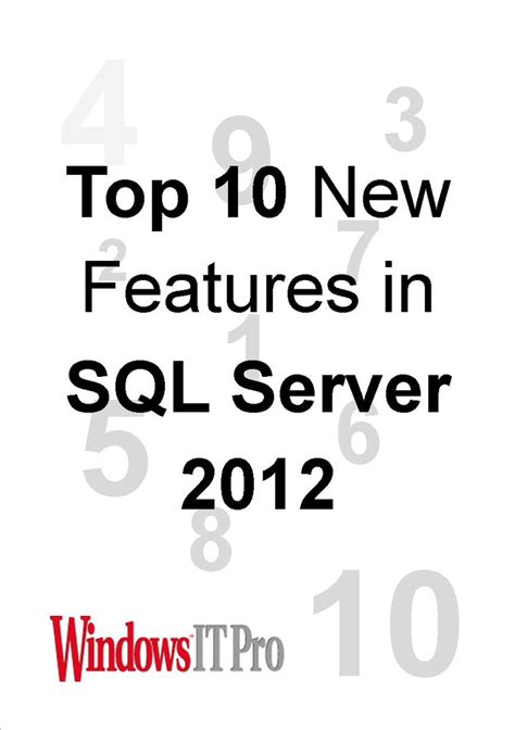 Top 10 New Features In Sql Server 2012 Windowsitpro Sql Server Sql