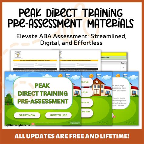 Peak Direct Training Pre Assessment Materials With Script And Scoring