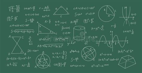 Doodle Style Math Formulas Hand Drawn Theory Equations At Blackboard