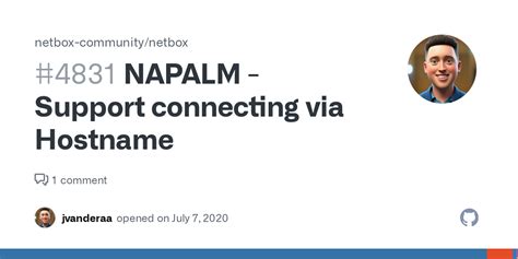 napalm support connecting via hostname · issue 4831 · netbox
