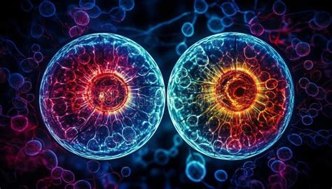 Glowing Organic Cells Reveal Hidden Scientific Patterns Generated By Ai Stock Illustration
