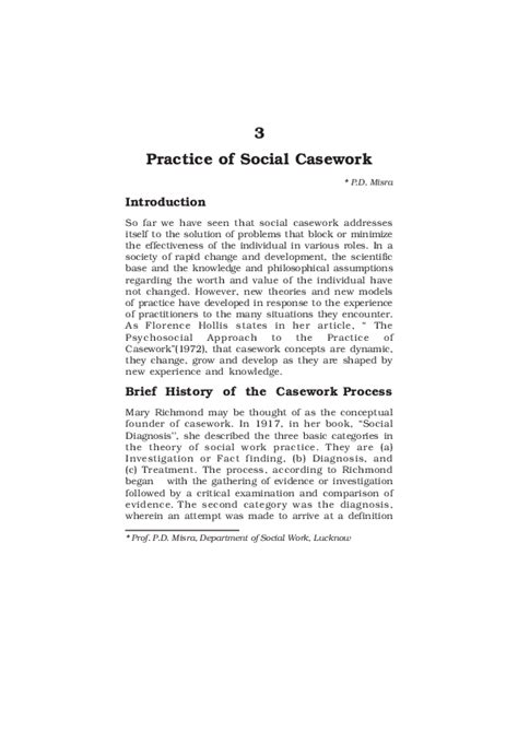 Pdf Social Work Intervention With Individuals And Groups 3 Practice Of Social Casework