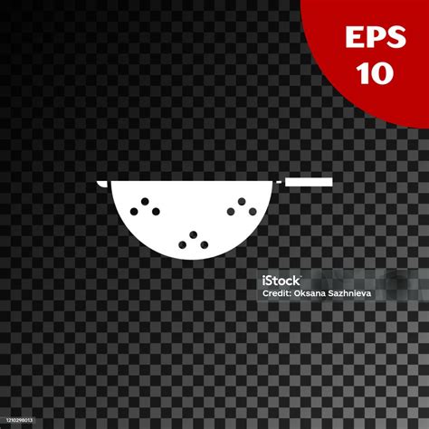 투명 한 어두운 배경에 격리 된 화이트 키친 소쿠리 아이콘입니다 조리 기구 칼 붙이 기호입니다 벡터 일러스트레이션 가정 생활에 대한 스톡 벡터 아트 및 기타 이미지 Istock