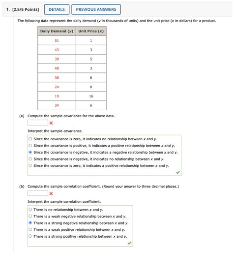 Solved Acompute The Sample Covariance For The Above