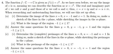 solved 4 the function f c c is given as f x z2 as we