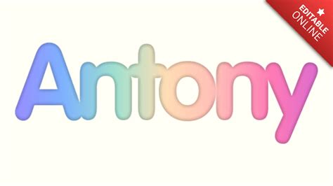 Antony With Multi Color Gradient Text Effect Generator