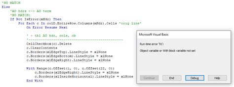 Excel VBA Unknown Variable Error During Column Checkbox Row Removal Prev Working Code
