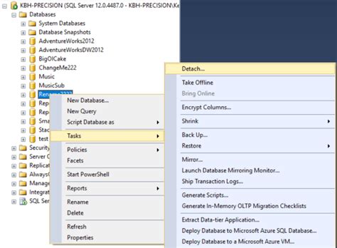 Database Delete Vs Detach Vs Offline