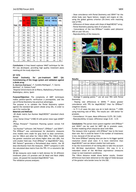 Pdf Ep 1570 Portal Dosimetry For Pre Treatment Imrt Qa Commissioning Of The Image System And