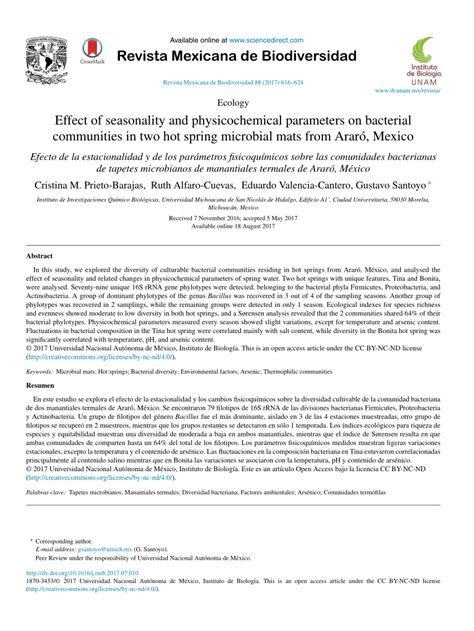 Pdf Effect Of Seasonality And Physicochemical Parameters On Bacterial