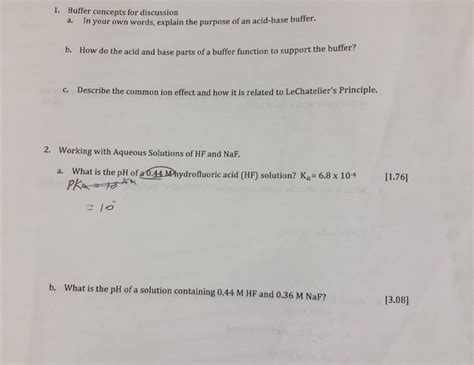 Solved Buffer Concepts For Discussion In Your Own Words Chegg