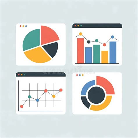 Colorful Data Visualizations In Web Browser Interfaces Stock Illustration Illustration Of