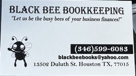 Announcing The Opening Of Black Bee Bookeeping With The Goal Of