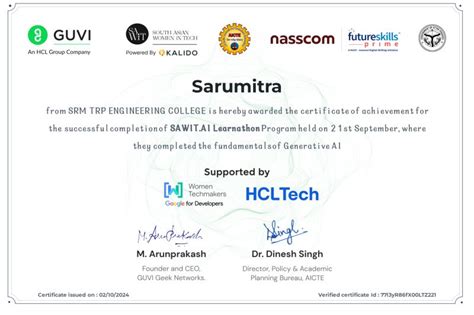 Sarumitra Sivakumar On Linkedin Ai Learningtogether Innovation Sawitlearnathon Growthmindset