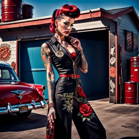 Rockabilly Pinup Girl With Tattoos Ai Generated Artwork Nightcafe