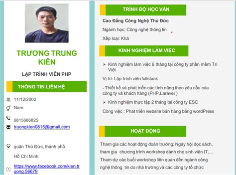 Hcm Ứng Tuyển Thực Tập Sinhnhân Viên Web Phplaravelwordpress Ybox