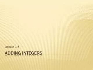 PPT Adding Integers PowerPoint Presentation Free Download ID 6558512