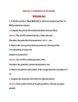 IEEE WIRELESS LAN STANDARD TESTABLE Q A By Scholar Friends