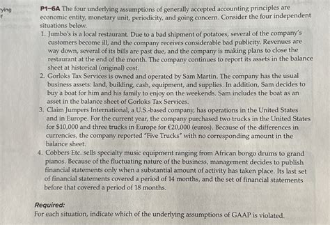 Solved P1 6a The Four Underlying Assumptions Of Generally