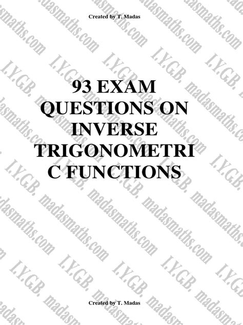 advanced trigonometry problems pdf trigonometric functions equations