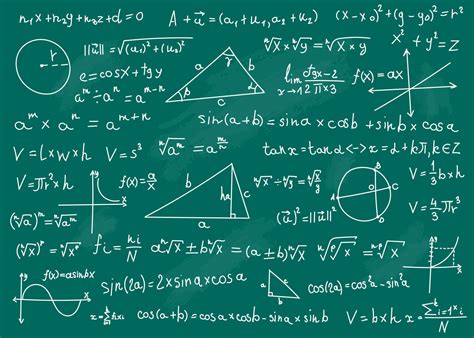 Matemática Fórmulas Matemático Fórmulas Em Verde Escola Quadro Negro