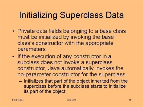 inheritance and class hierarchies chapter 3 fall 2007