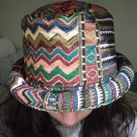 Navajo Hippie Bucket Hat Boho Roll Brim Southwestern Bohemian Ethnic