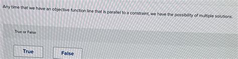 Solved Any Time That We Have An Objective Function Line That