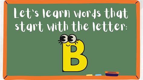 Words That Start With The Letter B Youtube