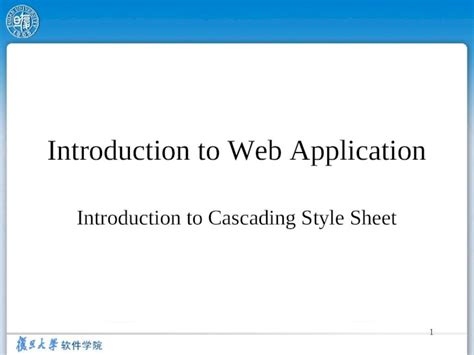 Ppt 1 Introduction To Web Application Introduction To Cascading Style