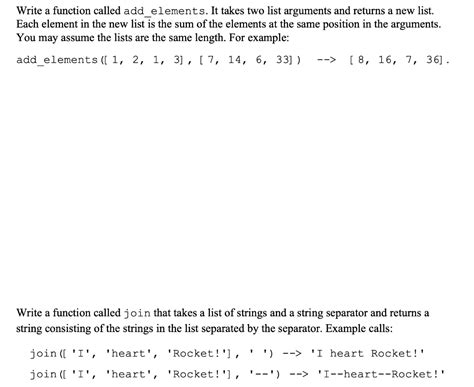 Solved Write A Function Called Add Elements It Takes Two
