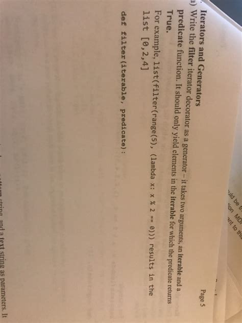Solved Page 5 Iterators And Generators A Write The Filter