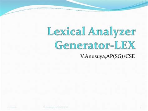 lexical analyzer generator lex