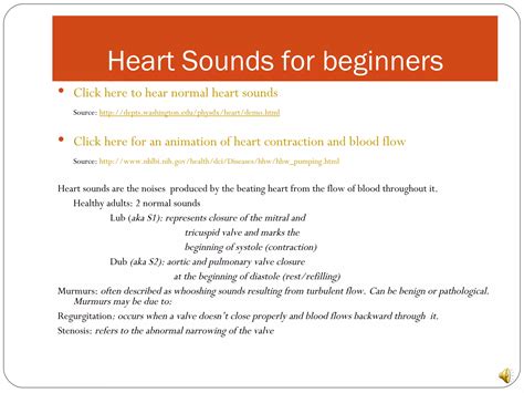 Auscultation Of Heart Sounds 45 Final Ppt