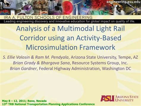 Ppt Analysis Of A Multimodal Light Rail Corridor Using An Activity