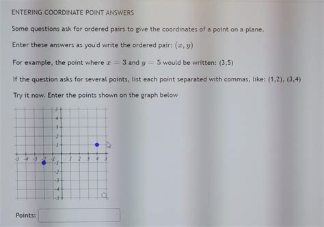 solved entering coordinate point answers some questions ask