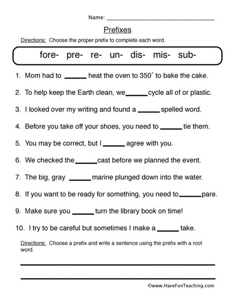 Prefixes Get It Started Worksheets 99worksheets