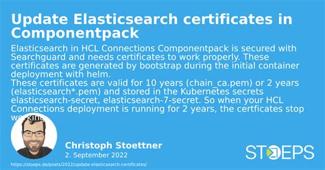 Update Elasticsearch Certificates In Componentpack · Stoeps Blog