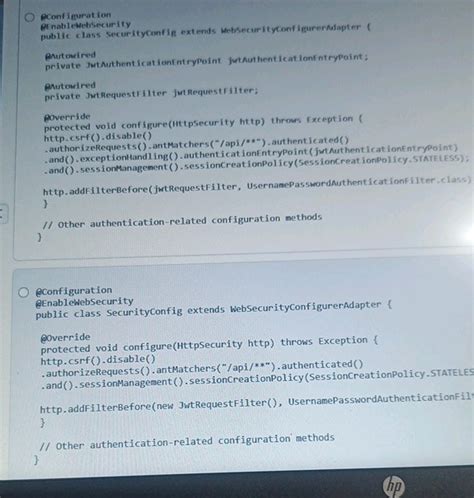 Configuration EnableWebSecurity Public Class StudyX