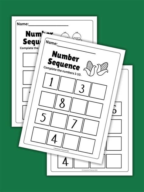 Number Sequence Worksheets Download Science Experiments For