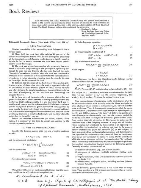 Pdf Differential Games