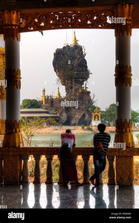 Hpa An Myanmar March 2018 The Kyauk Kalat Pagoda With Is