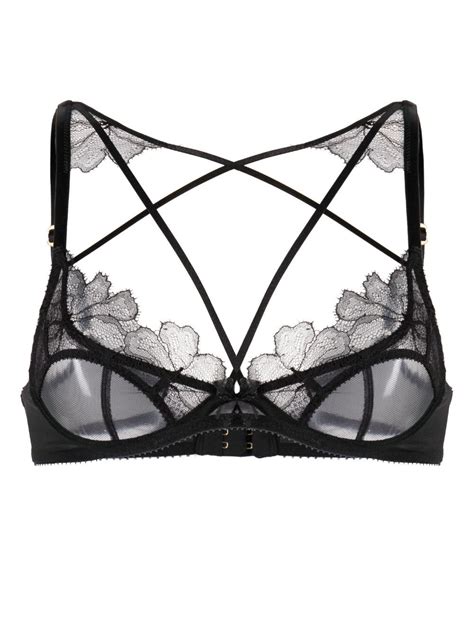 Agent Provocateur Kissie Lace Embellished Bra Black Editorialist