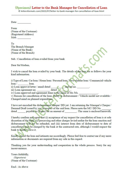Loan Application Cancellation Letter Format And Examp Vrogue Co