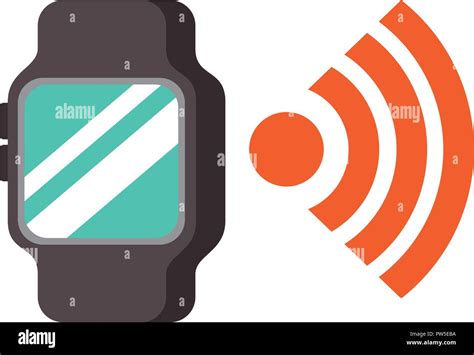 Smartwatch Wireless Signal Nfc Payment Vector Illustration Stock Vector Image Art Alamy